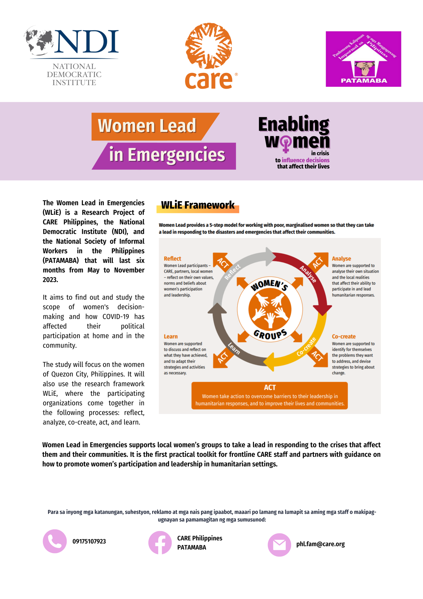 Briefer: Women Lead in Emergencies Polling Research - CARE Philippines ...